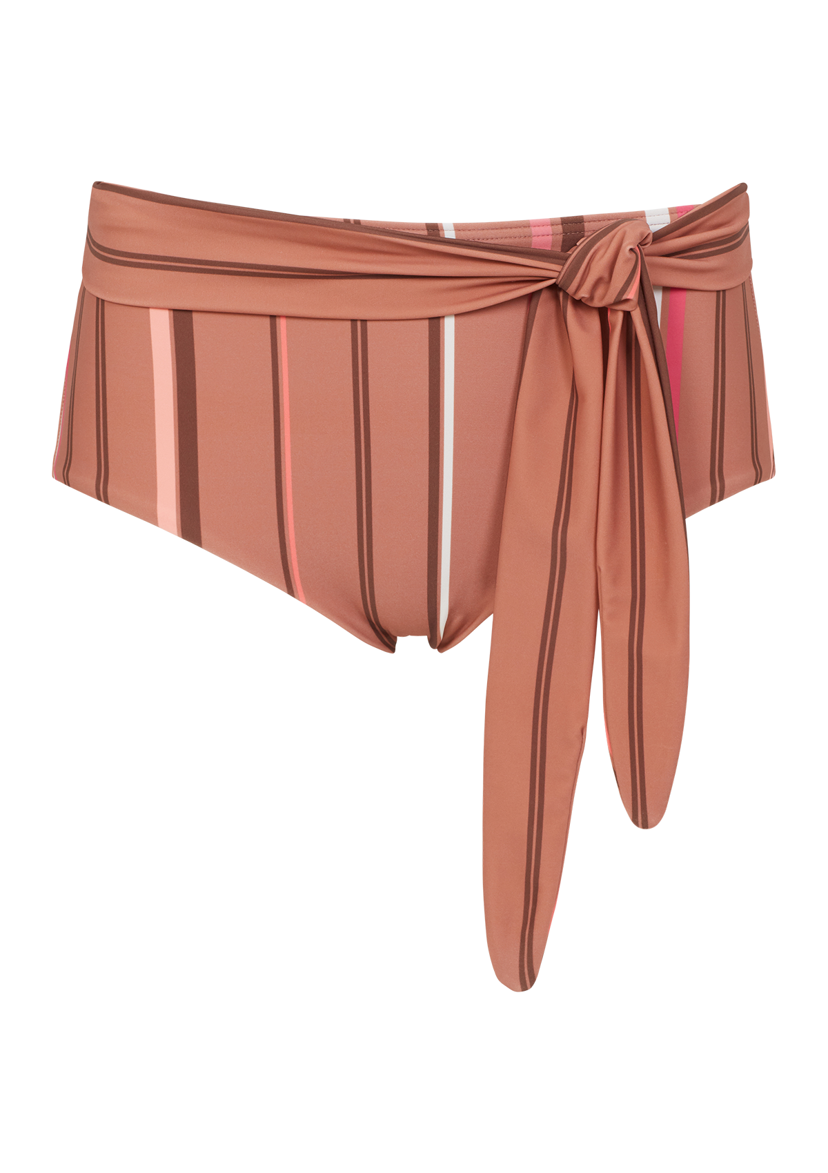 Bonnie Pink And Brown Stripe High Waist Bikini Bottom – Endless Love Affair